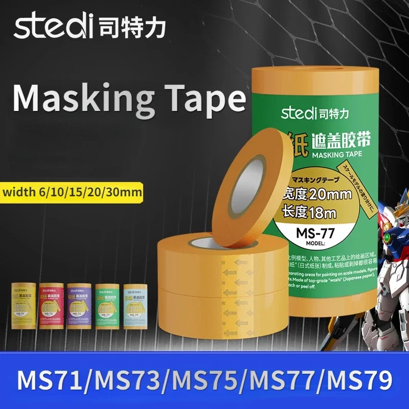 Stedi-6-10-15-20-30mm-Width-18m-Length-Masking-Tape-Paint-Spraying ...
