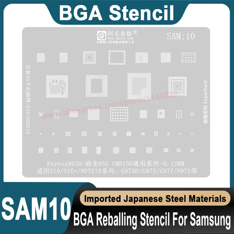 BGA Stencil For Samsung S10 Plus Note 10 G9730 G975 G977 N975 ...