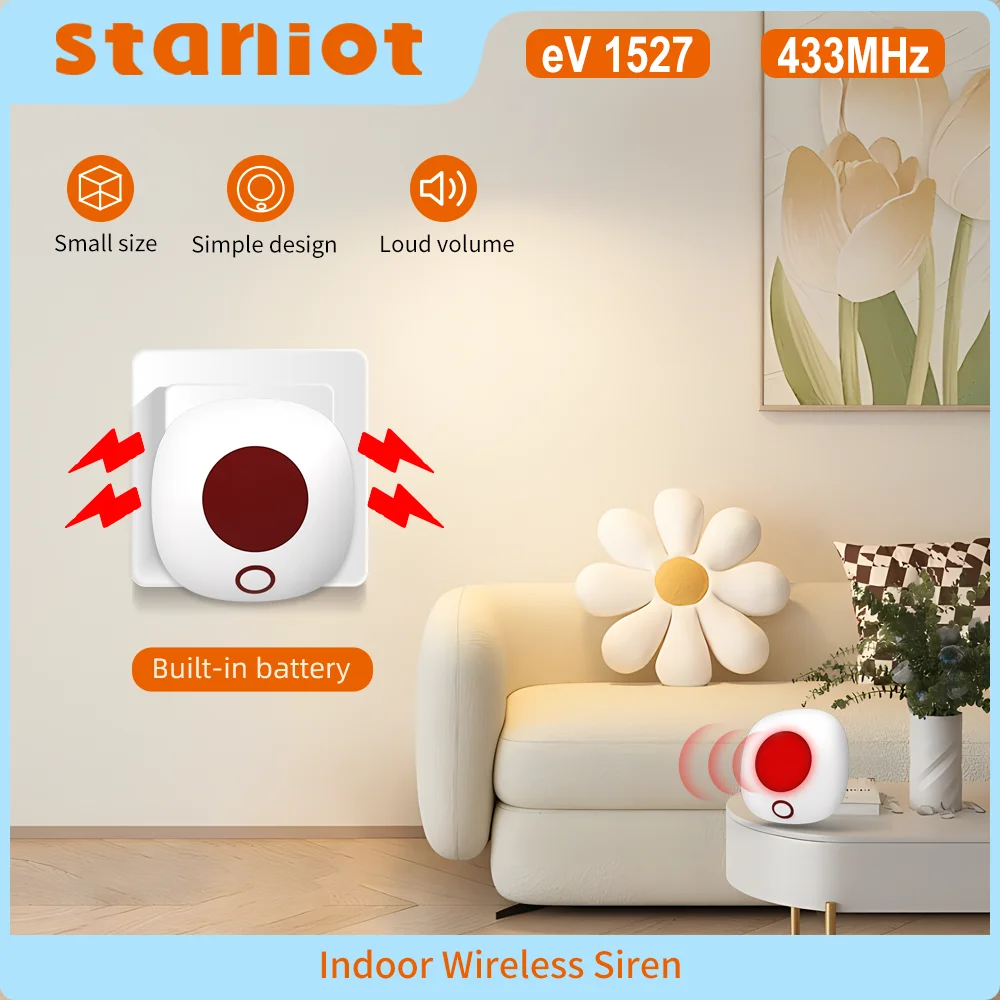 Staniot-433Mhz-Wireless-Security-Protection-Indoor-Siren-GSM-Home ...