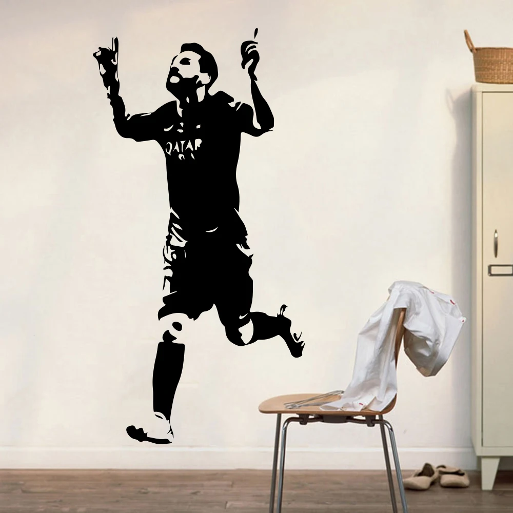 Football Vinyl Wall Sticker Soccer Player 10 Sport Wall Sticker Boy ...