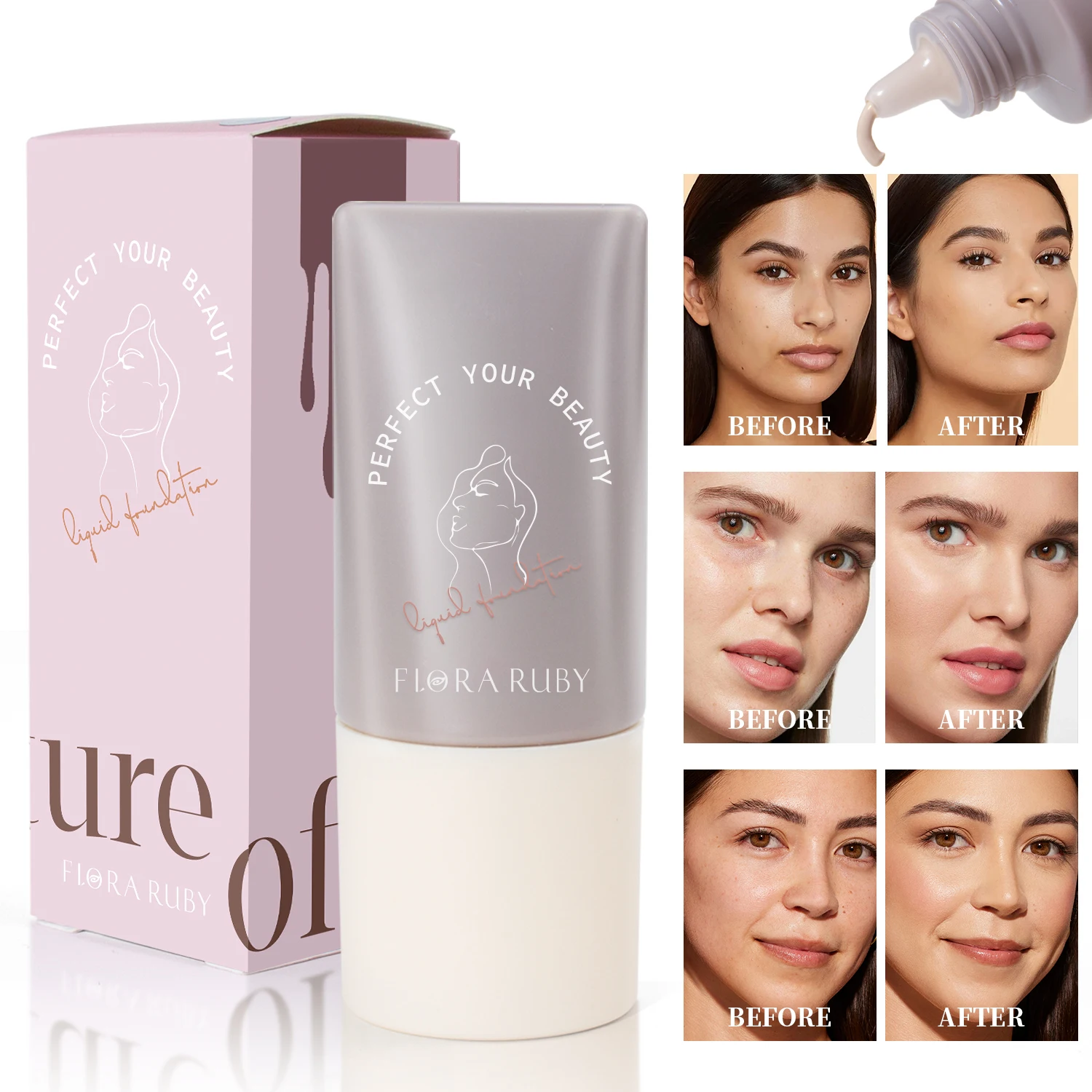 Liquid-Foundation-for-Face-Cream-Makeup-Matte-Base-Foundations ...