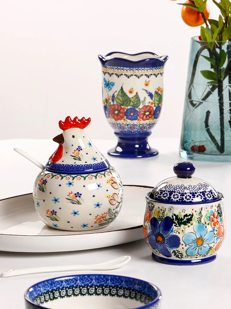Creative-Polish-style-ceramic-seasoning-jar-Home-underglaze-color-niche ...