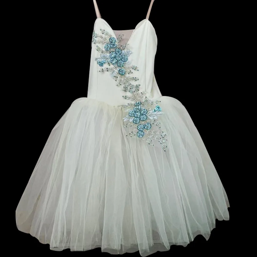 Beige-Long-Romantic-Ballet-Tutu-Girl-Women-Ballet-Costume-Performance ...
