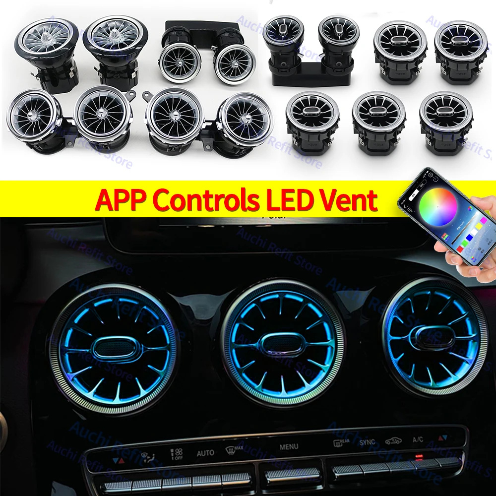 256-Colors-APP-Controls-LED-Vent-For-Mercedes-Benz-W205-W213-X253-W177 ...