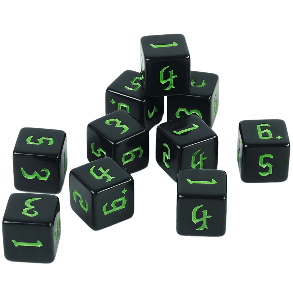 Polyhedral-D6-Dice-Set-10pcs-6-sided-Games-Dice-for-Board-Game-D-D-RPG ...