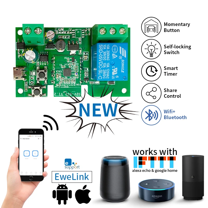 WiFi smart switch 1ch 12V 24V realy module ,Motor Controller for ...