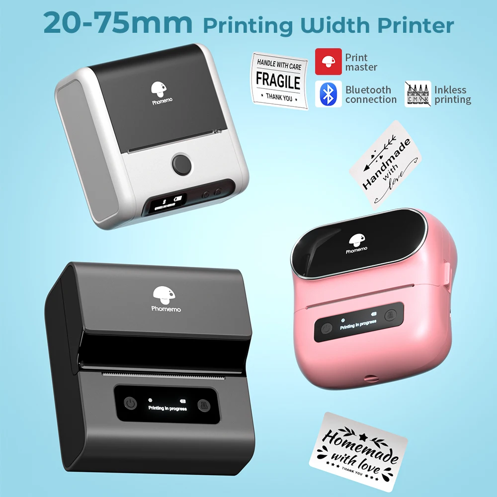 Phomemo-Portable-Label-Maker-20-75mm-Printing-Width-Thermal-Label ...