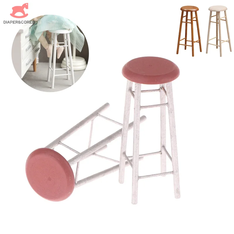 1pcs-Dollhouse-Miniature-Bar-Stool-Chair-High-Stool-Doll-House-Mini ...