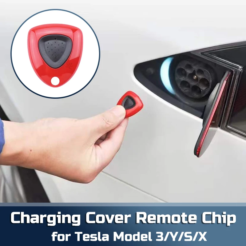 For-Tesla-Model-Y-3-S-X-Charging-Port-Cover-Remote-Control-Chip ...