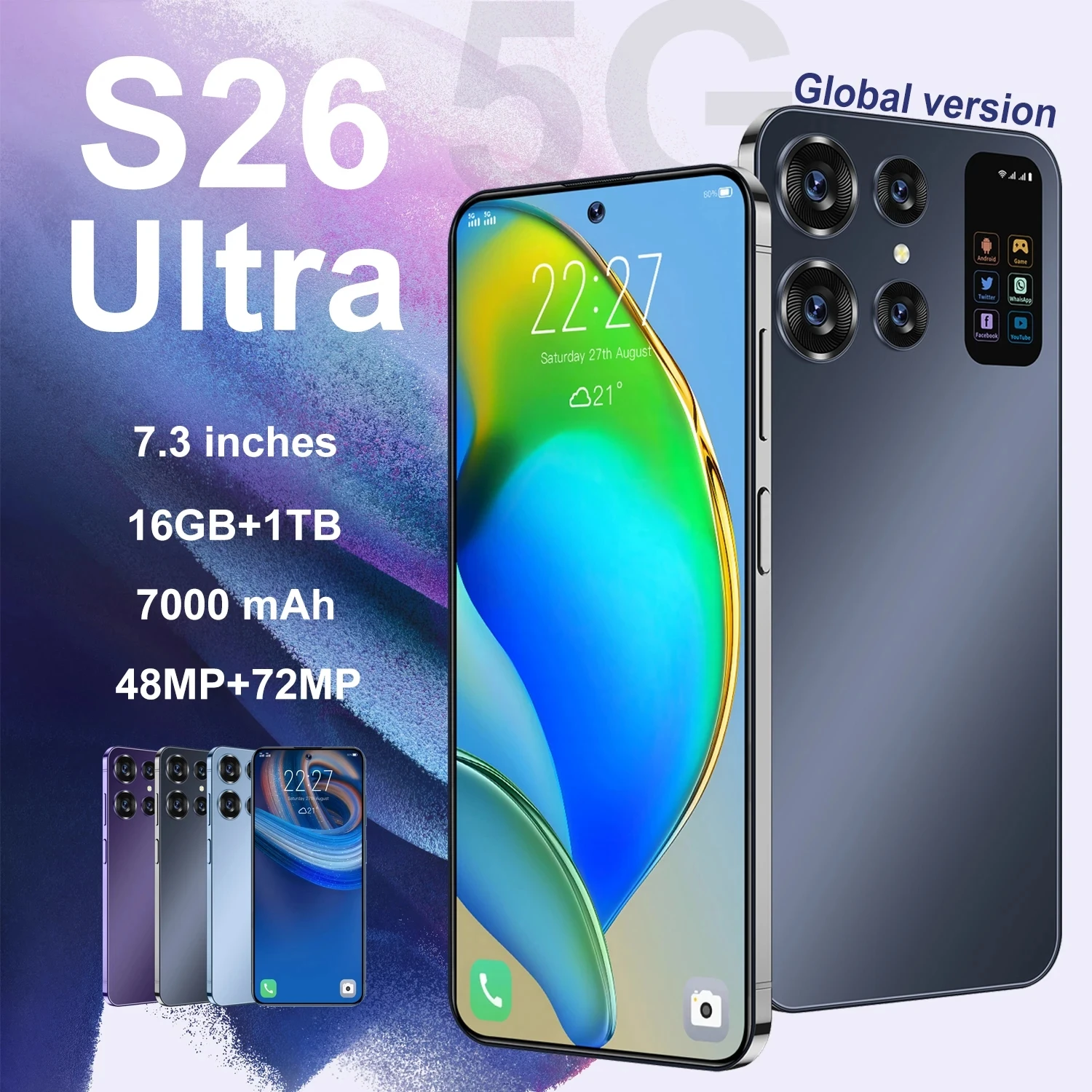 S26-Ultra-tel-fono-inteligente-5G-con-Android-13-dispositivo-de-7-0 ...