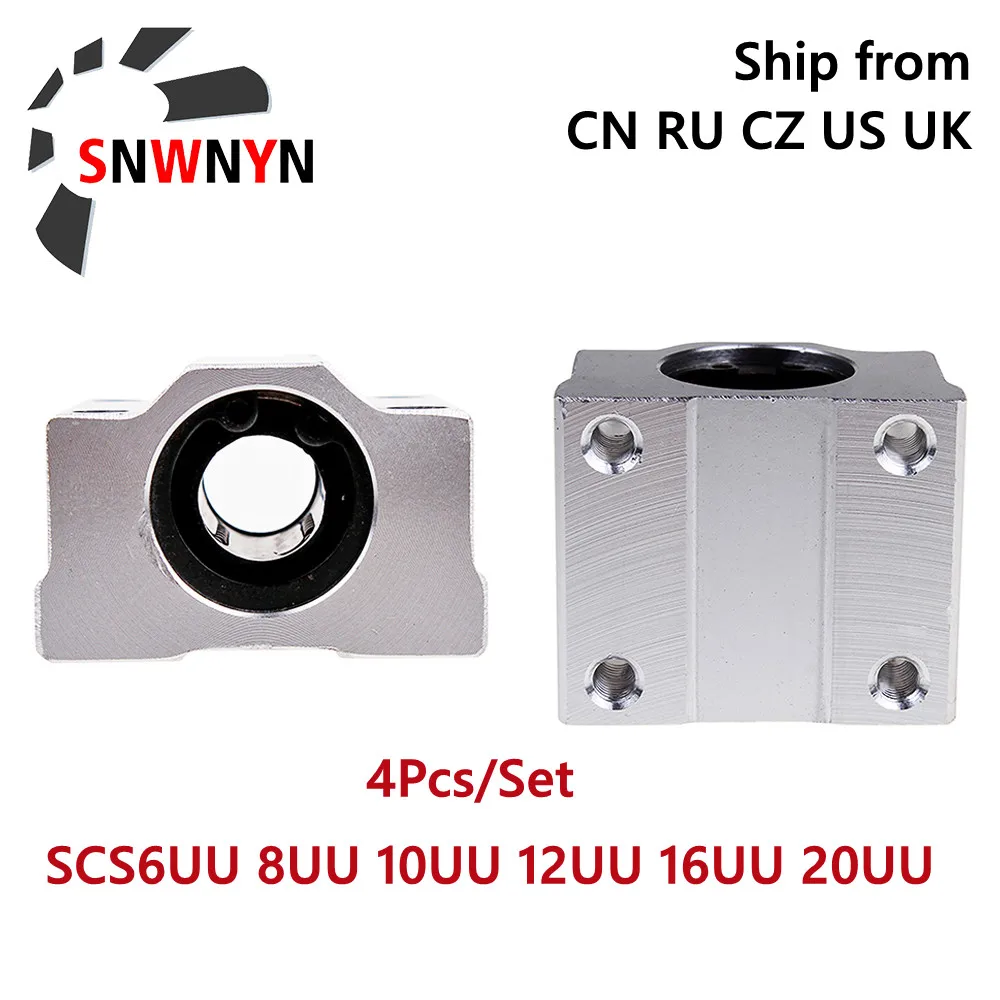 1/4PCS Linear Bearing SCS8UU SCS10UU SCS12UU SCS6UU SCS16UU SCS20UU Linear Shaft Bearing Slide ...