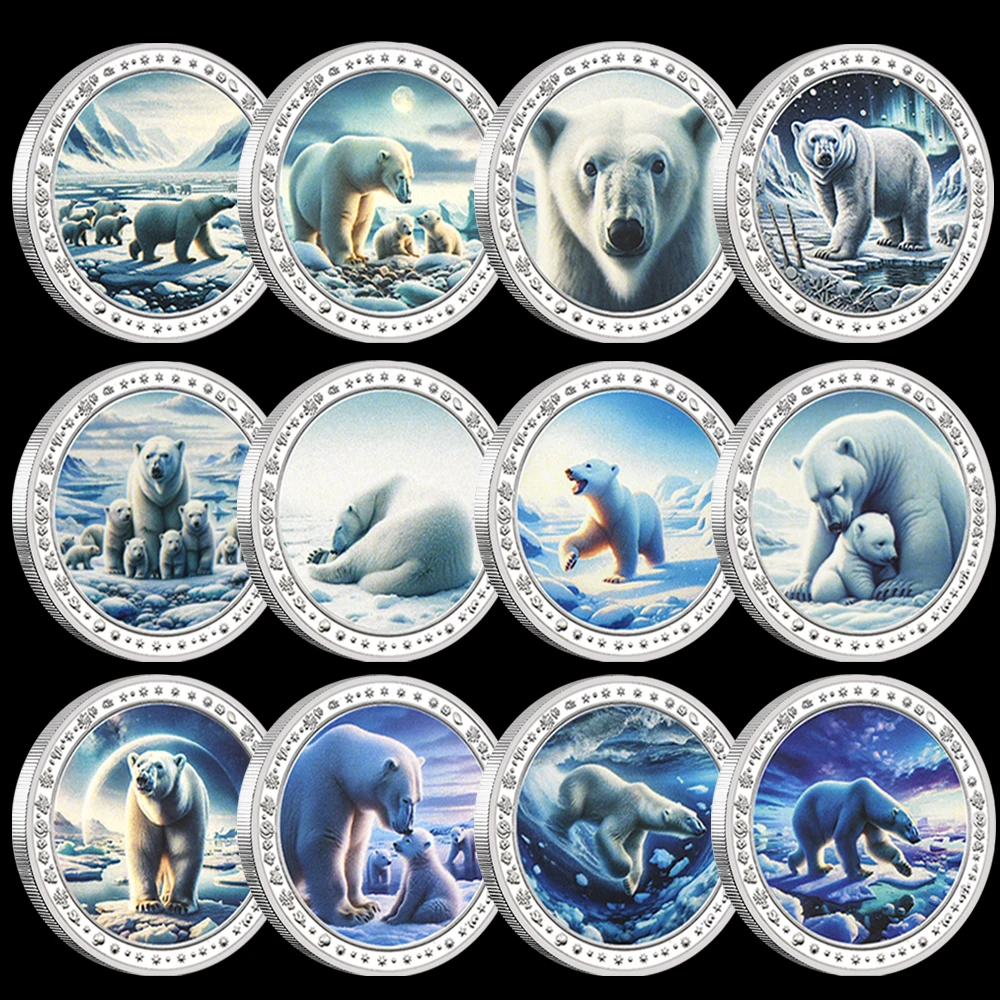 Polar Bear Silver Coin Arctic Rare Animal Commemortive Silver Plated ...