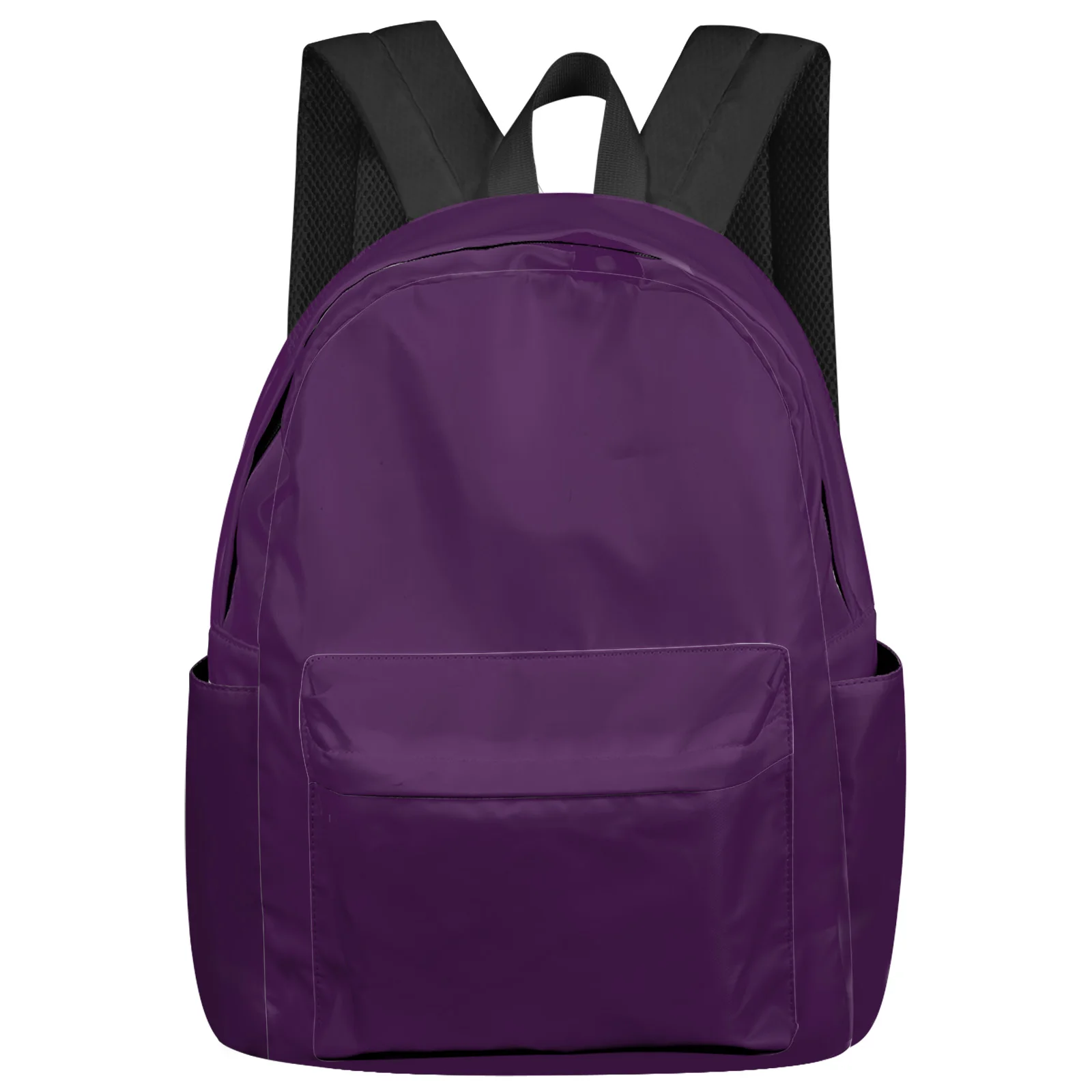 Solid-Color-Dark-Purple-Women-Man-Backpacks-Waterproof-Travel-School ...