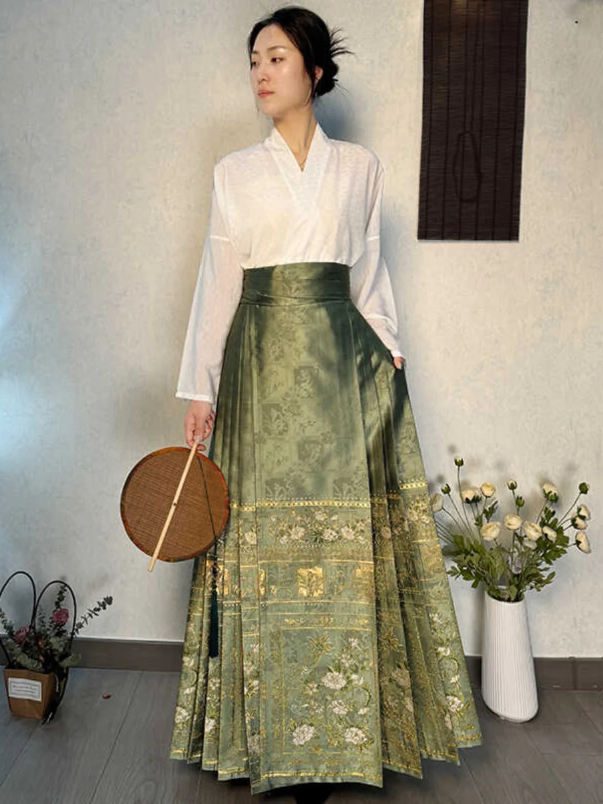 Costume de style chinois de la dynastie Ming Mamianqun, jupe Hanfu ...