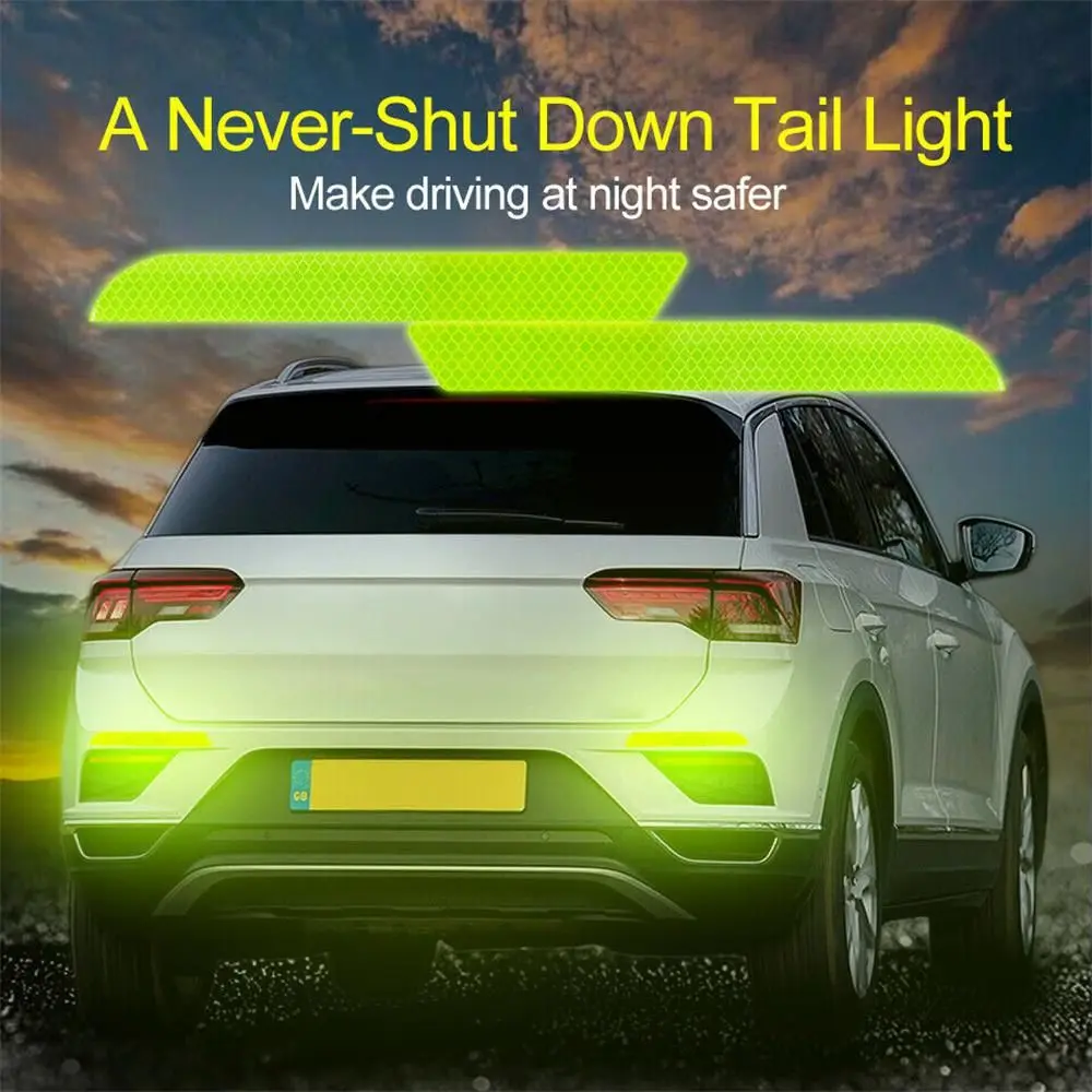 2Pcs-Car-Reflective-Strips-Rear-Bumper-Stickers-Warning-Mark-Reflector ...