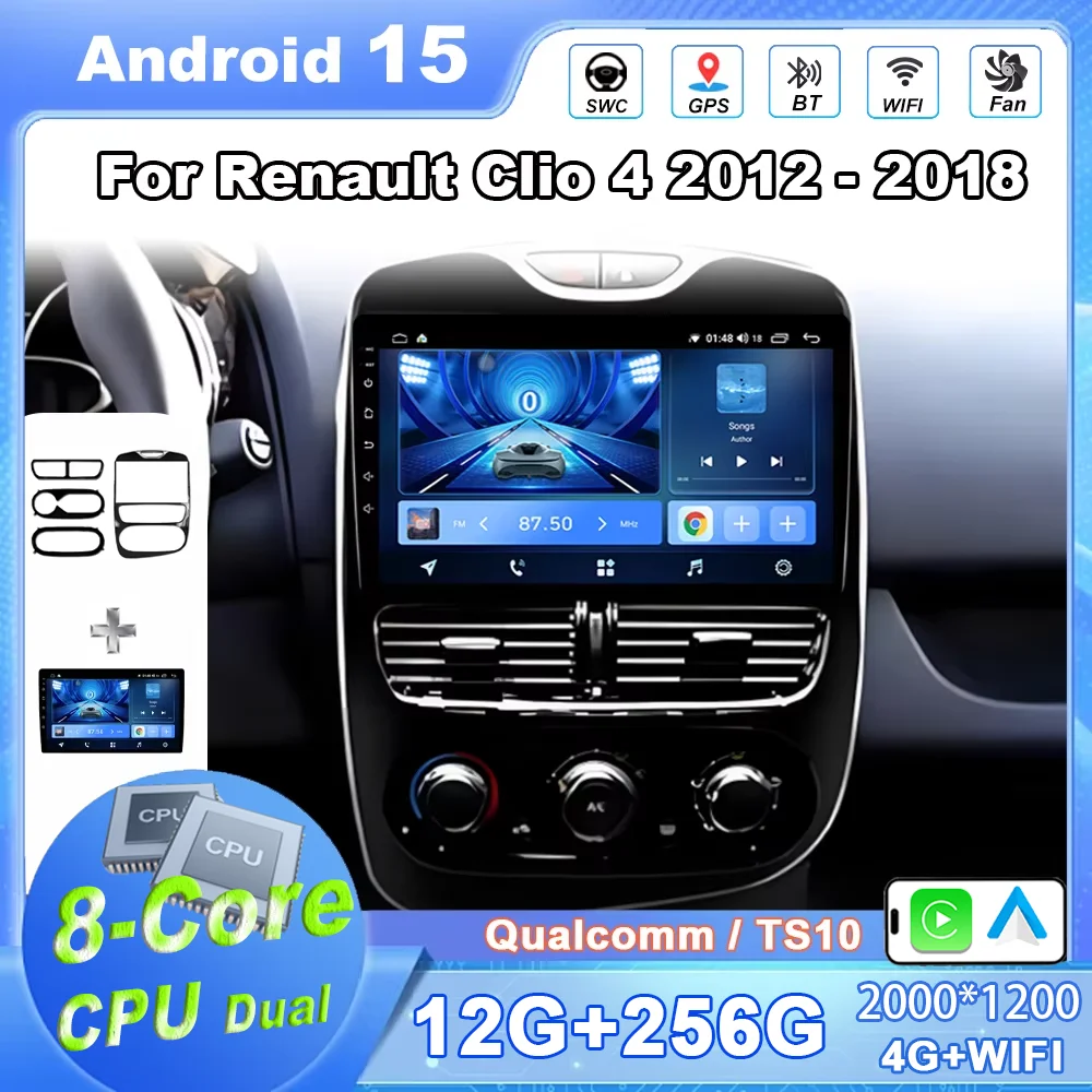 Android 15 Car Radio For Renault Clio 4 2012 2013 2014 2015 2016 2017 ...