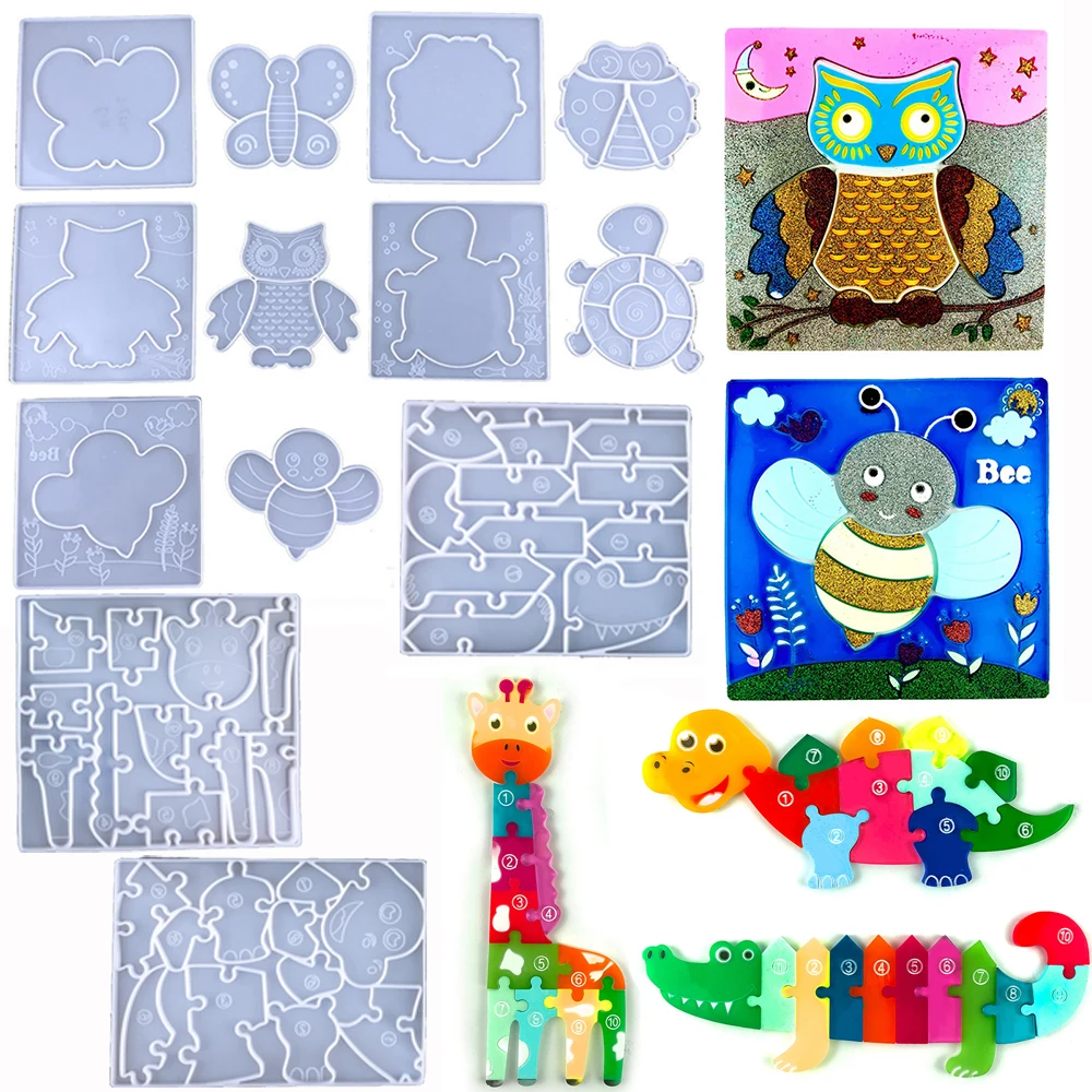 DIY-Animal-Puzzle-Shaped-Silicone-Mold-Dinosaur-Crocodile-Giraffe ...