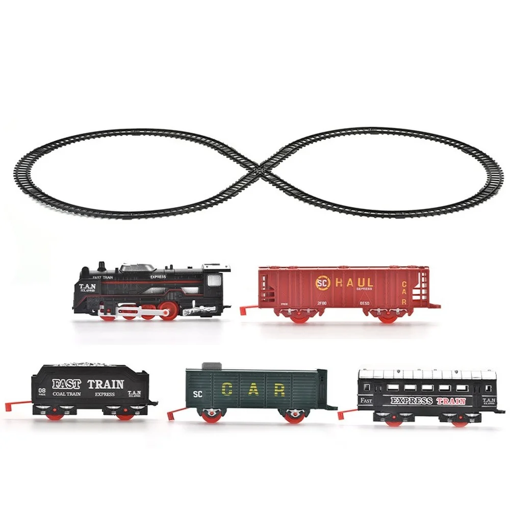 Electric Train Toys Railway Classical Train Set with Lighting DIY ...