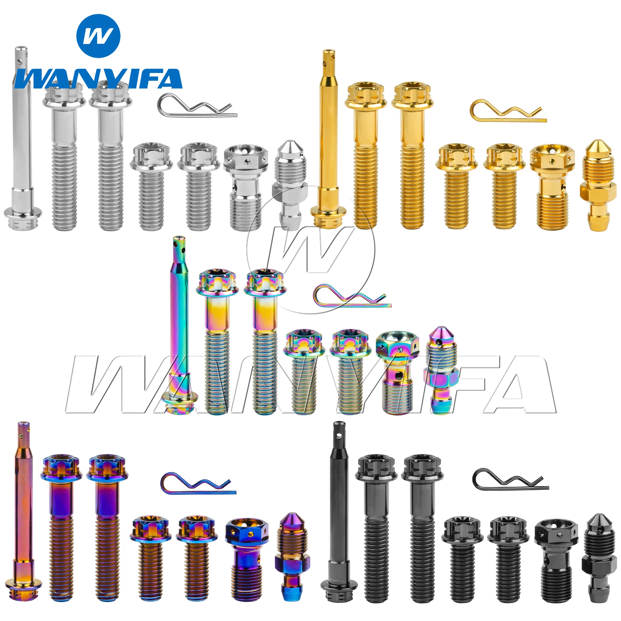 Wanyifa-7pcs-Titanium-Bolt-Caliper-Banjo-Brake-Pin-Oil-Pipe-Oil-Drain ...