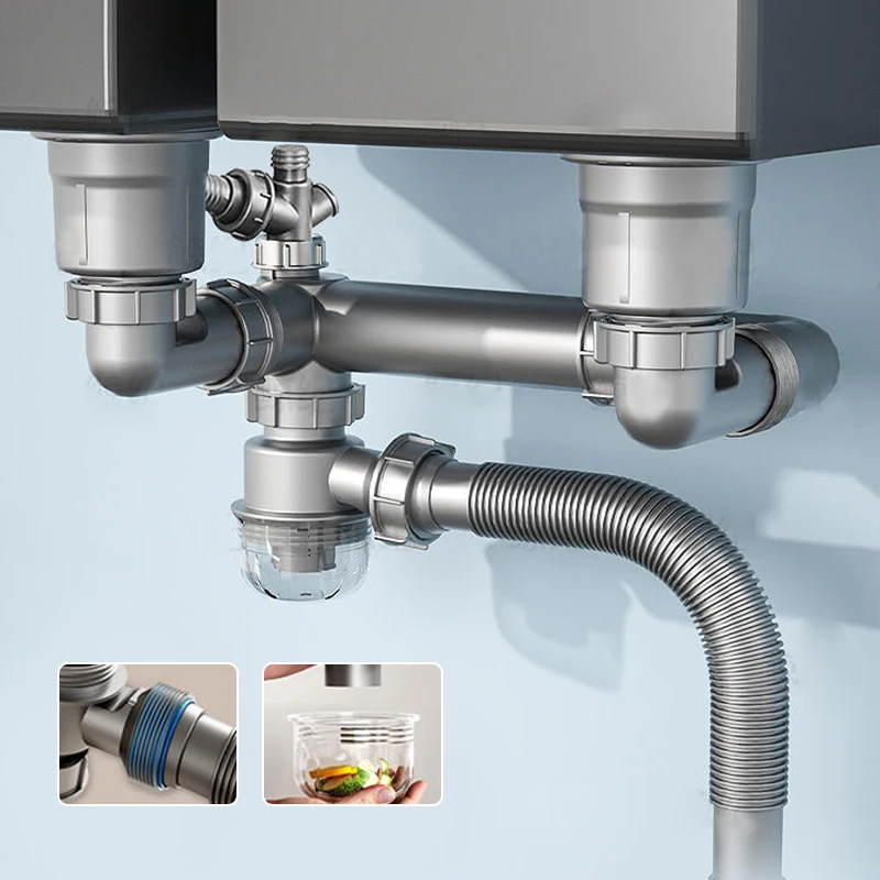 Kitchen-Washbasin-Bathroom-Single-Sink-Downpipe-Fittings-Sink-Drain ...