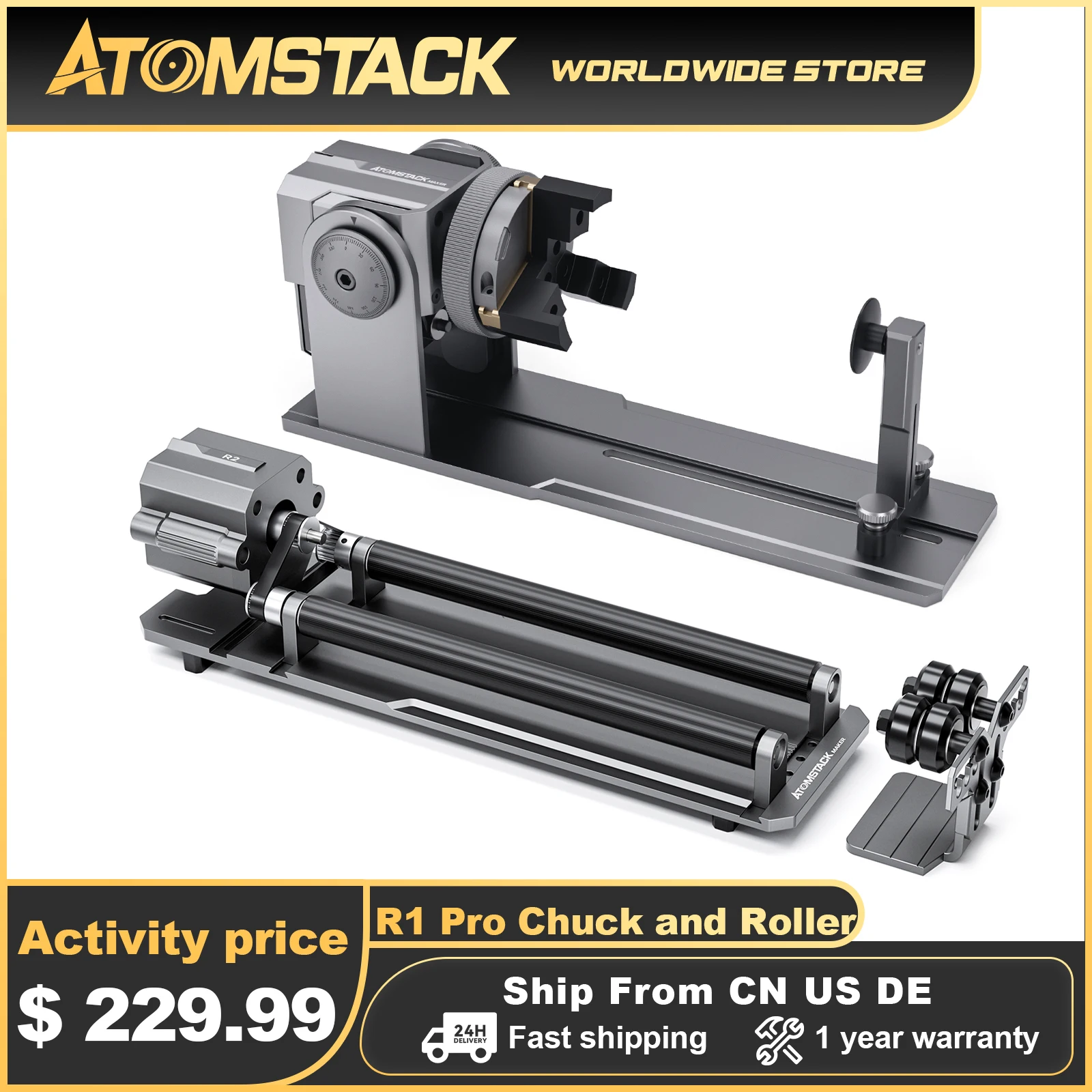Atomstack-R1-Pro-Multi-function-Chuck-and-Roller-Rotary-for-Laser ...
