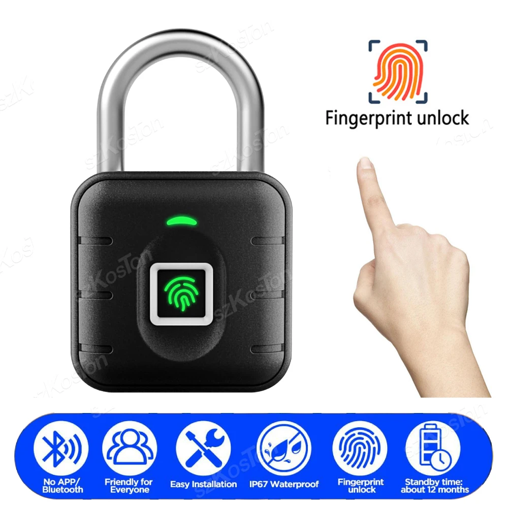 Smart-Home-Fingerprint-Lock-IP67-Waterproof-Smart-Lock-Padlock-Locker ...