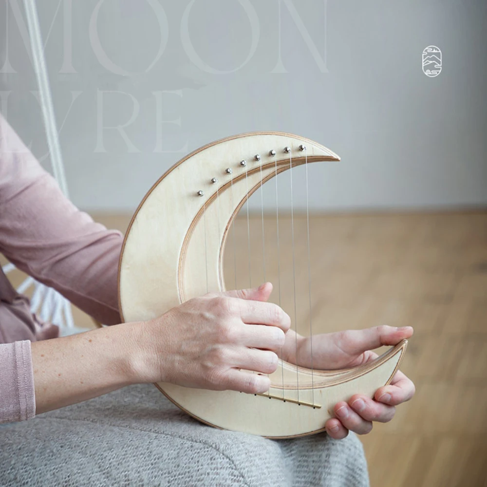 Hluru-Lyre-8-Strings-Mini-Strings-Finger-Harp-Piano-Full-Moon-Maple ...