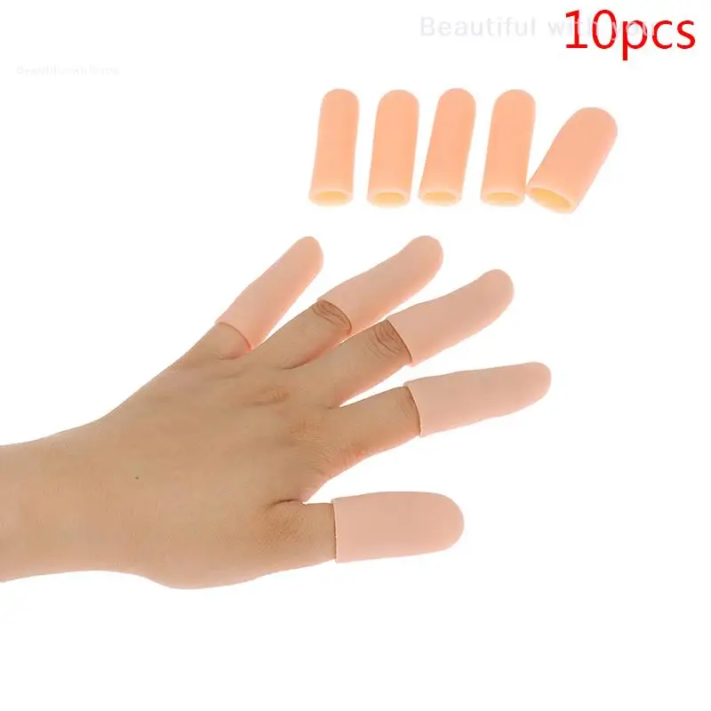 10pcs/set Silicone Gel Tube Hand Bandage Finger Protector Pain Relief ...