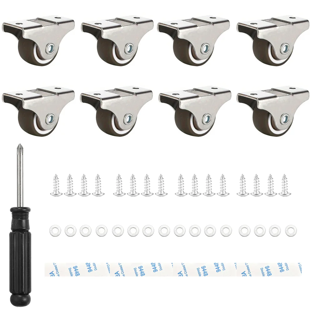 Small-Furniture-Caster-Wheels-Low-Profile-Soft-Rubber-Wheel-Rolling ...