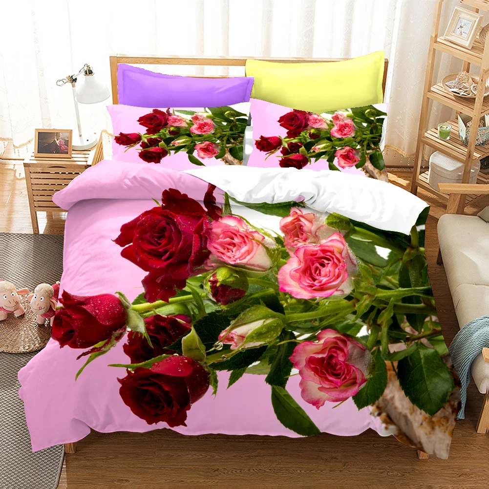 3D-Rose-Bedding-Sets-Duvet-Cover-Set-With-Pillowcase-Twin-Full-Queen ...