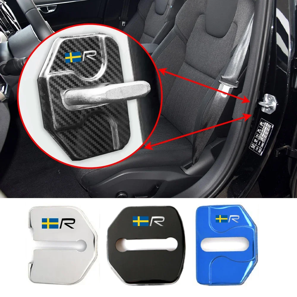 Car-Door-Lock-Cover-Auto-Emblems-Case-for-Volvo-R-Design-C40-S60-S90 ...