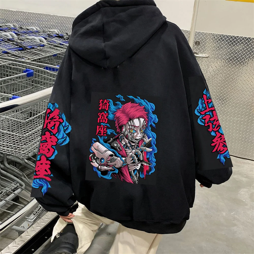 Anime Hoodie Demon Slayer Akaza Harajuku Hip-hop Man Woman Streetwear ...