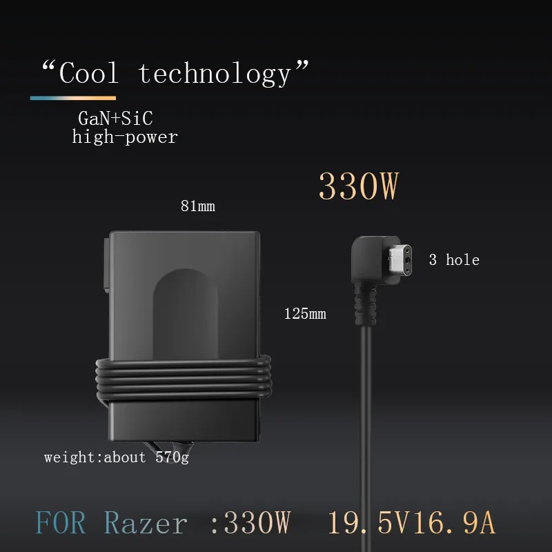 Anshu Portable Adaptor 330W Charger 19.5V 16.9A GaN Charger 3 hole ...