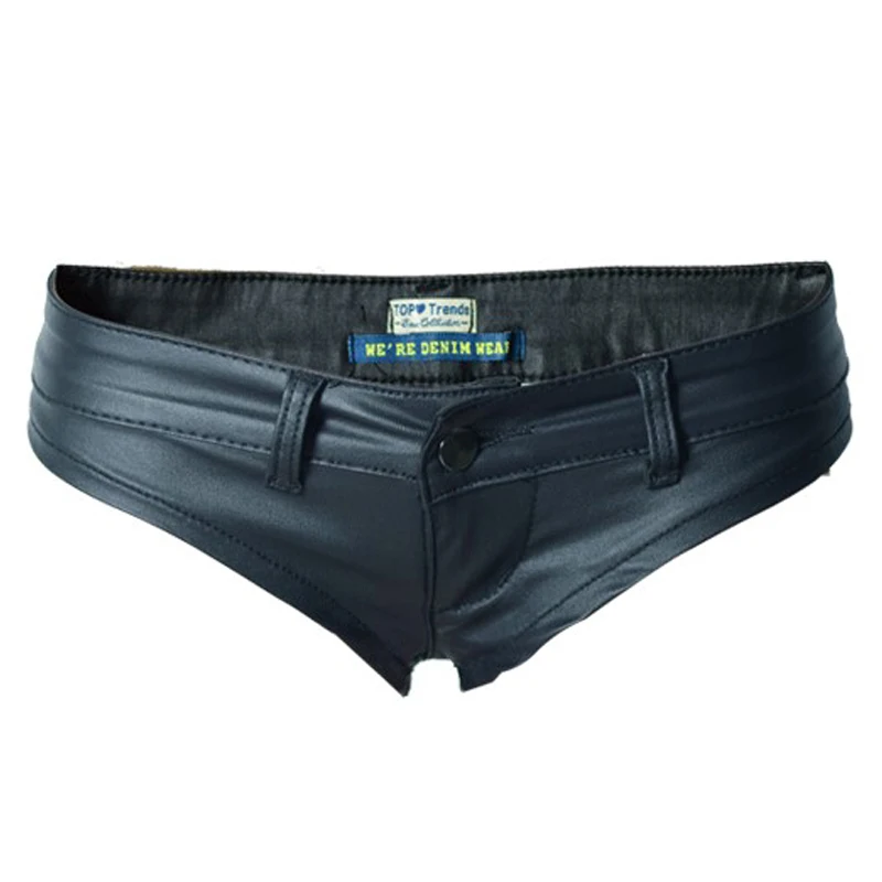 Sexy Women Stretch Micro Faux Pu Leather Shorts Booty Erotic Night Club ...