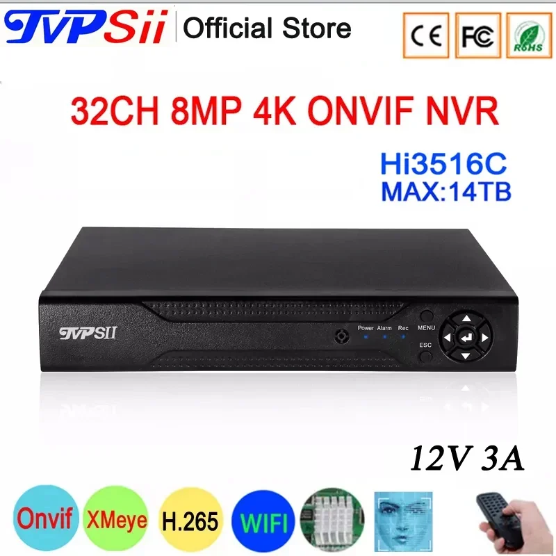 12V-3A-Hi3536C-XMeye-Surveillance-Video-Recorder-Face-Detection-H-265 ...