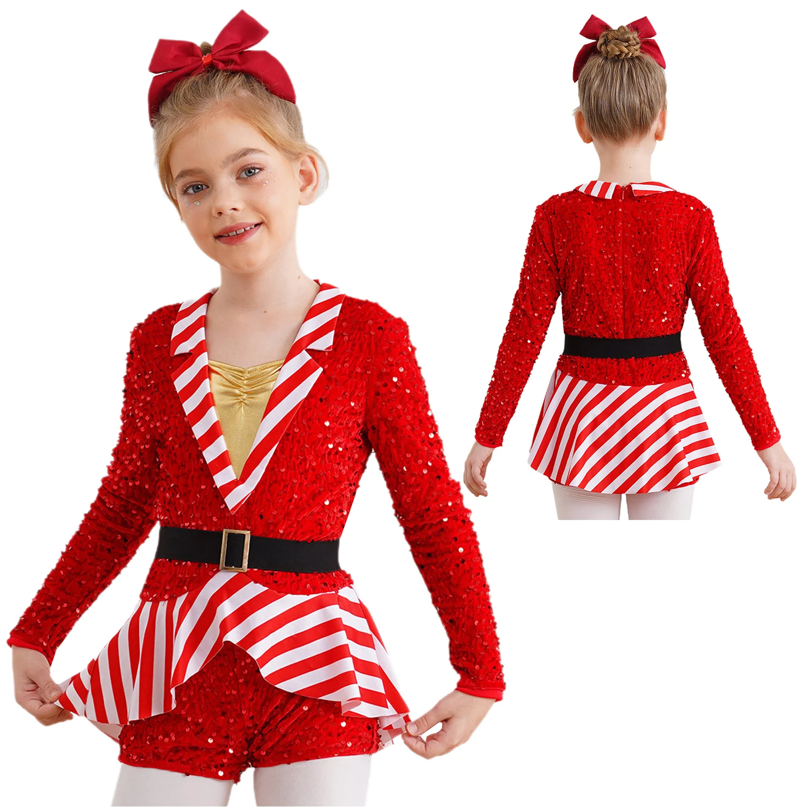 Traje de Cosplay de bastón de caramelo de Navidad para niñas, traje de ...