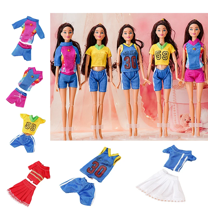 Summer Clothes For Barbie Doll Sport Shirt and Pants Children Girl Gift