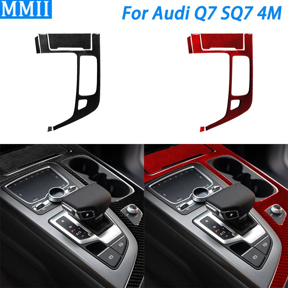 For Audi Q7 SQ7 4M 2016-2019 Accessories Carbon Fiber Center Console ...