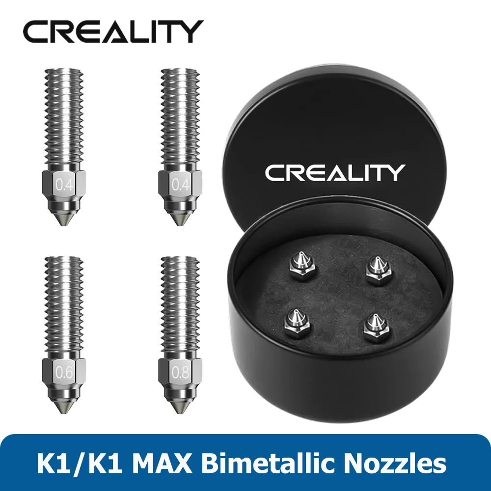 Creality K1 / K1 MAX 4PCS Nozzle Kit 0.4mm 0.6mm 0.8mm Hardened Steel ...