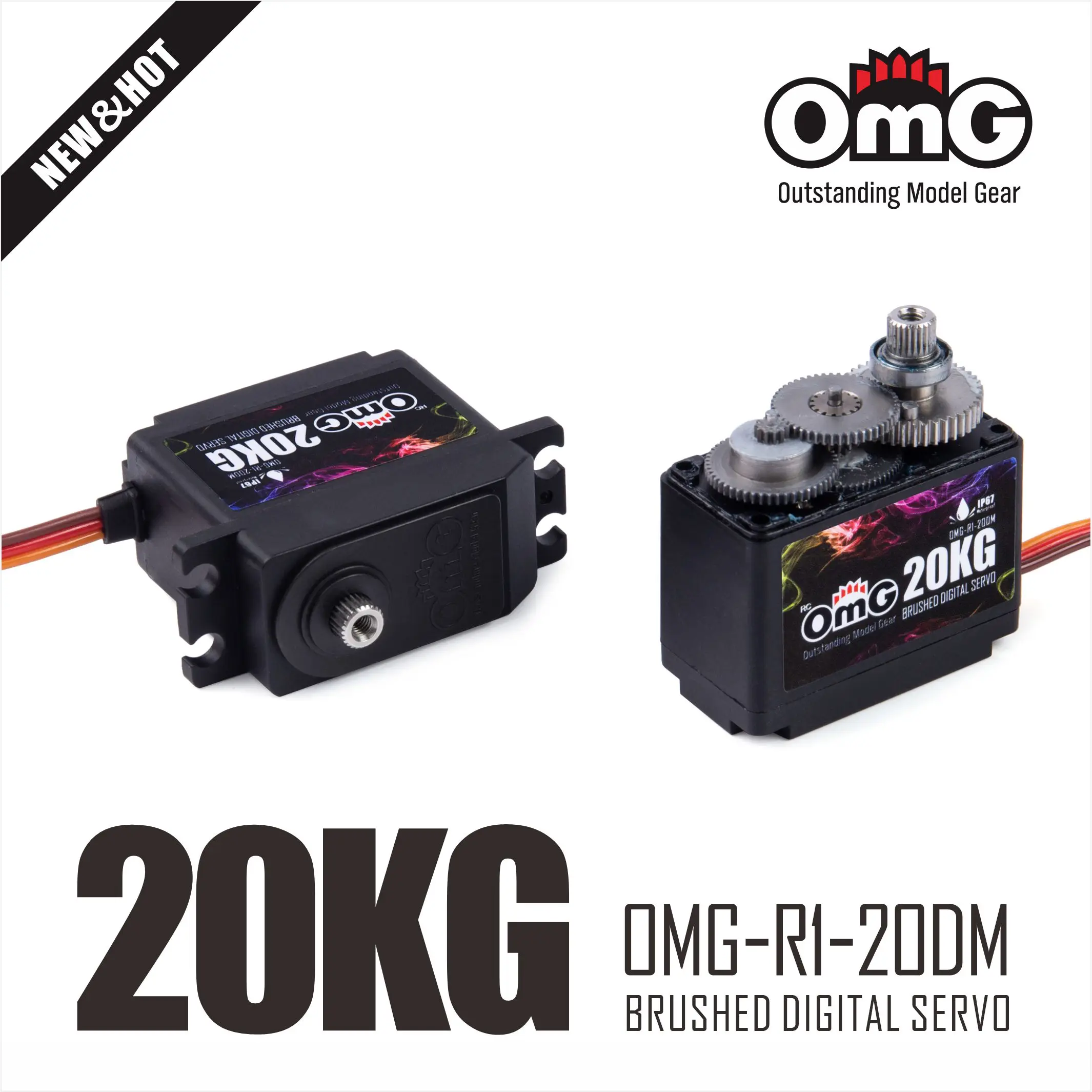 OMG-R1-20DM-20KG-Waterproof-IP67-Brushed-Standard-Digital-Servo ...