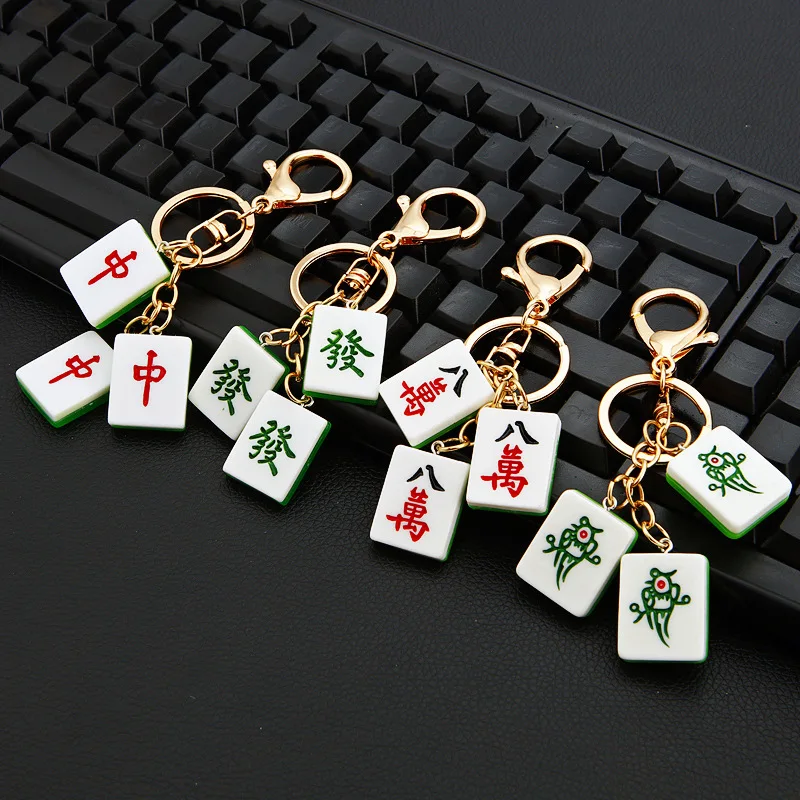 luxury-keychains-China-Mahjong-Car-Keychain-Key-ring-accessories ...