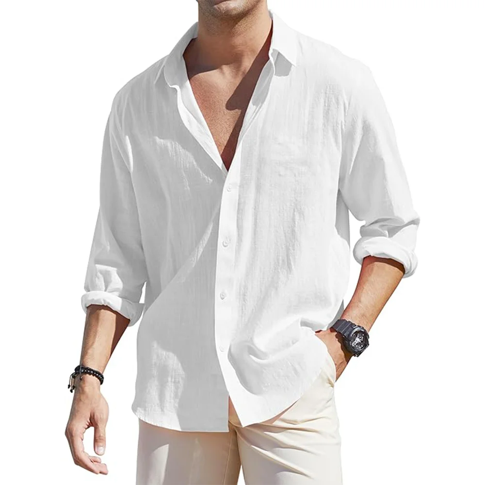 Men-s-Loose-Fit-Long-Sleeve-Cotton-Linen-Shirts-for-Men-Business-Casual ...