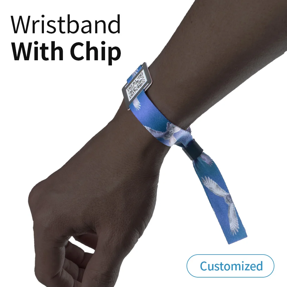 Wristband-With-Chip-QR-Code-Custom-made-Fabric-Silk-Club-Visit ...