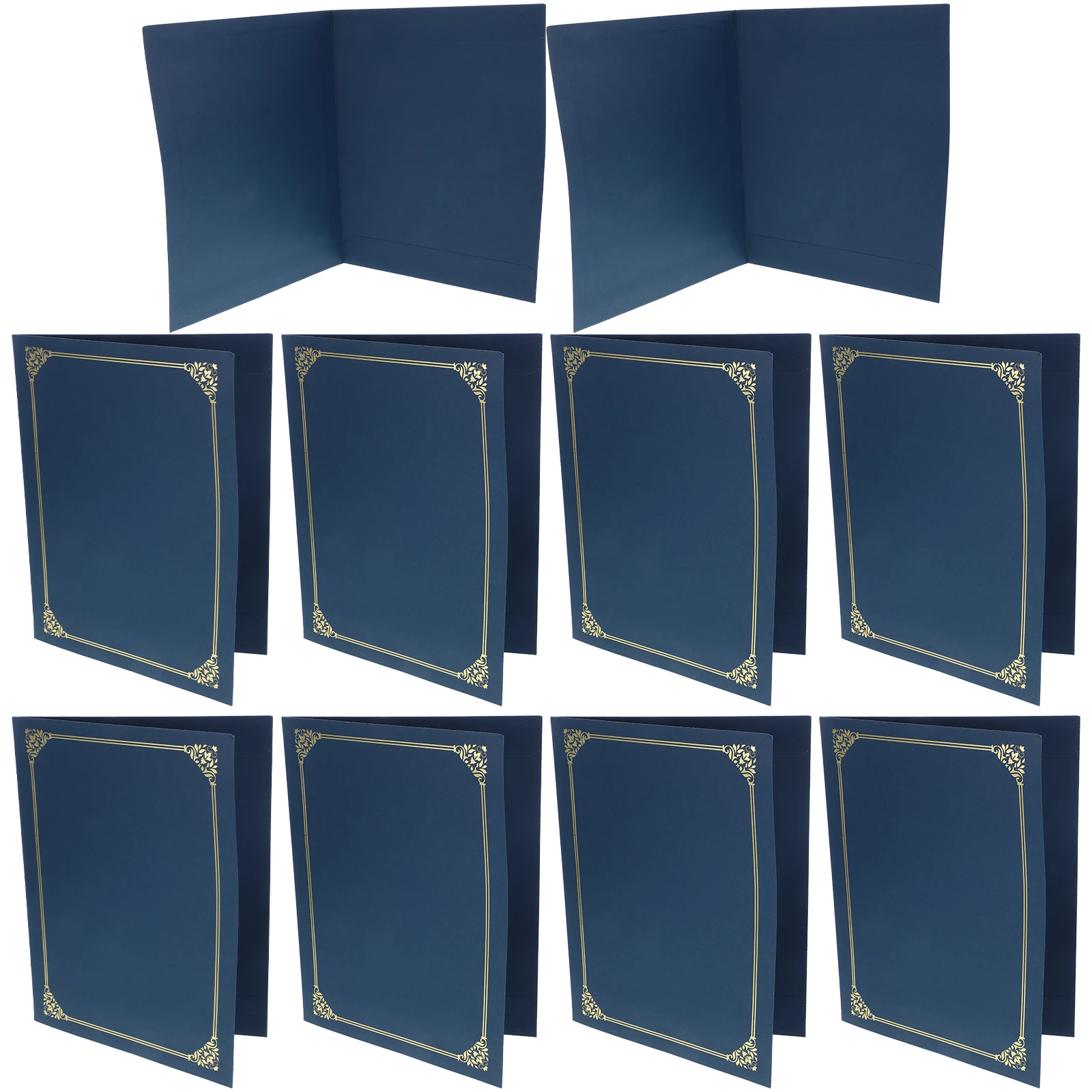 10 Pcs 12.2x9.44 Inches With Gold Foil Border Blue Paper Diploma ...