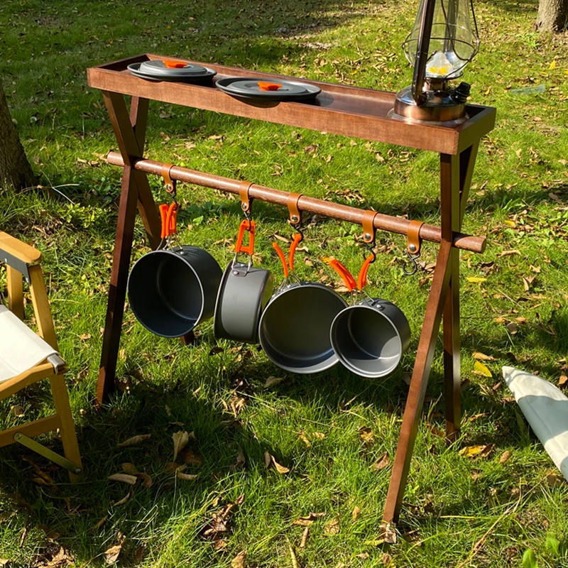 Camping-Wooden-Rack-Shelf-Folding-Multifunctional-Triangle-Shelves ...
