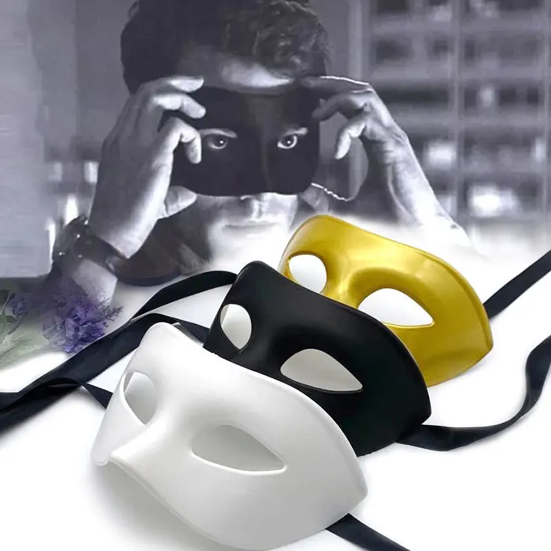 Máscara Half Face Halloween para Adulto, Festa Cavalheiro Masquerade ...