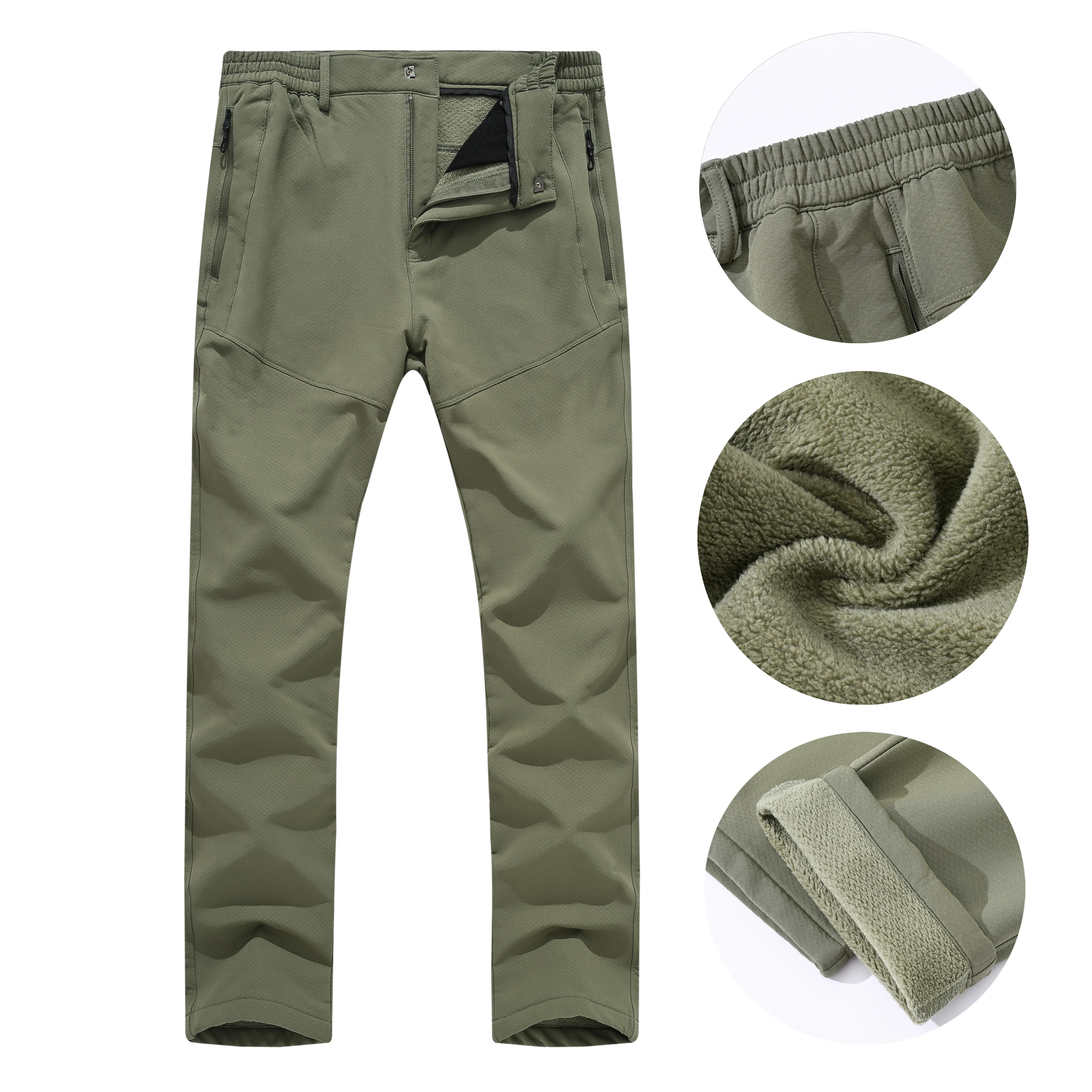 Men-Winter-Casual-Pants-Waterproof-Windproof-Plush-Pants-Fleece-Lined ...
