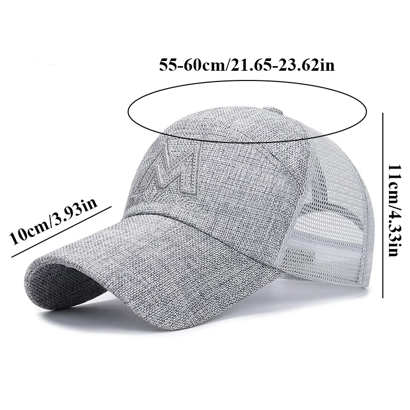 Fashion-Mesh-Baseball-Cap-For-Men-Solid-Sports-Hat-Sun-Hat-Breathable ...