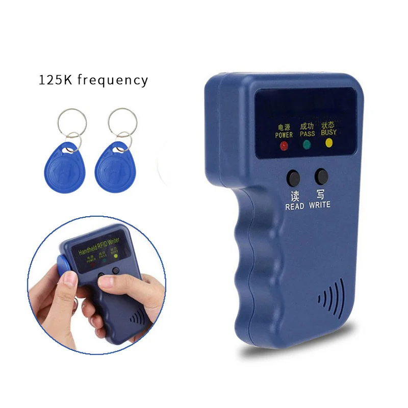 Portable 125khz ID Key Card Tag RFID Duplicator Programmable Reader ...