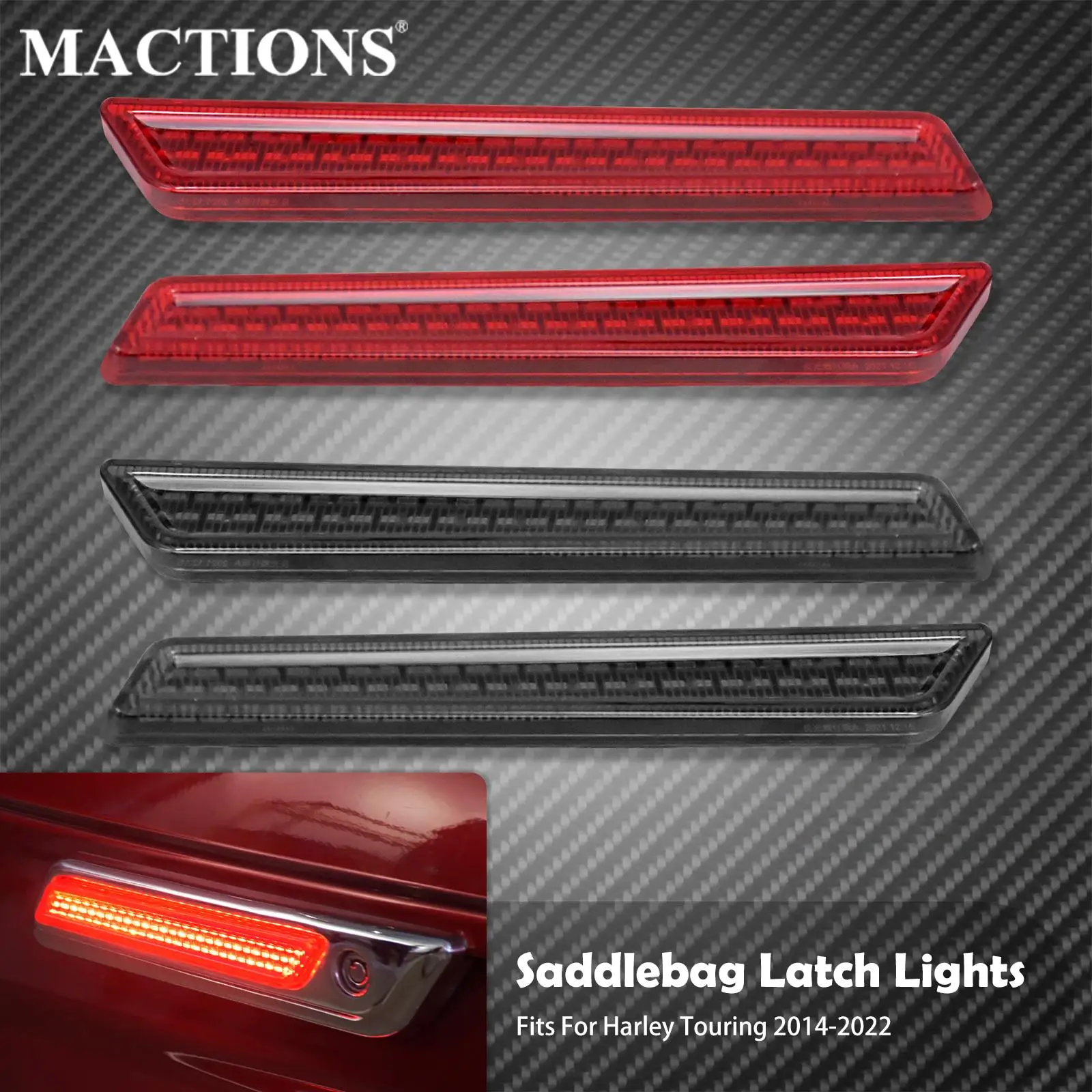 Motorcycle-Saddlebag-LED-Latch-Lights-Smoke-Red-Lens-For-Harley-Touring ...